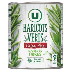 HARICOTS VERTS EXTRA-FINS U BOÎTE 4/4 440G