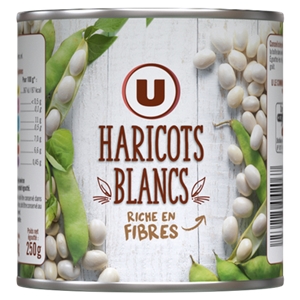 HARICOTS BLANCS PRÉPARÉS U BOÎTE 4/4 500G